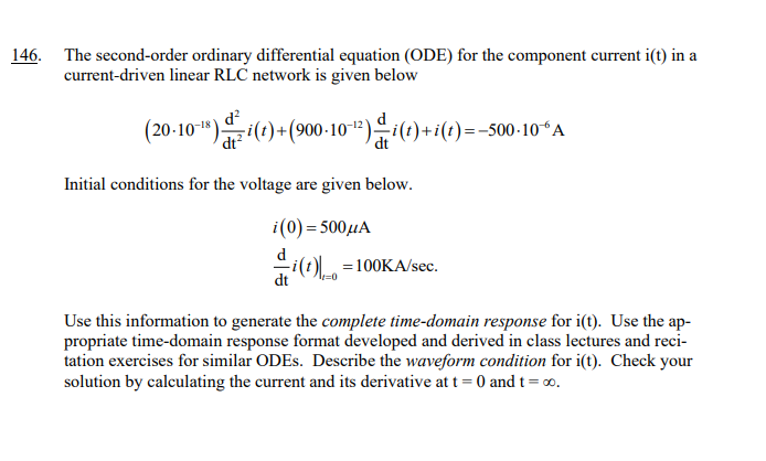 Solved 146. The second-order ordinary differential equation | Chegg.com