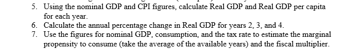 Solved 5. Using the nominal GDP and CPI figures, calculate | Chegg.com
