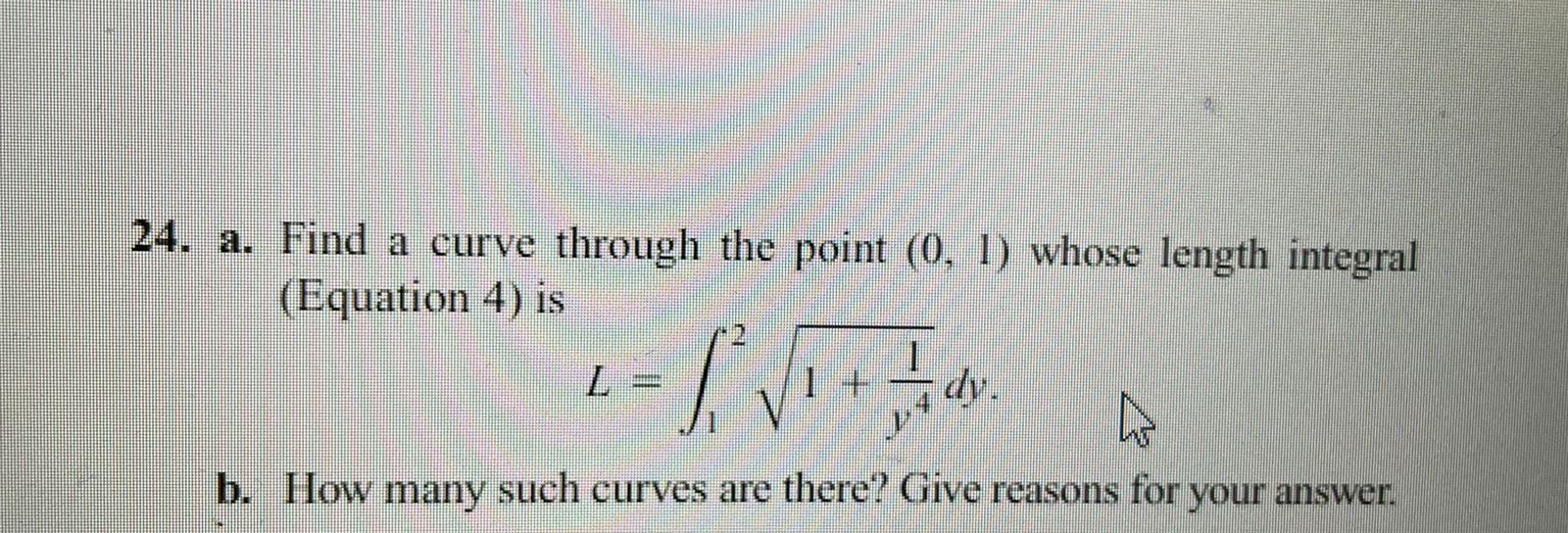 Solved 4. a. Find a curve through the point (0,1) whose | Chegg.com