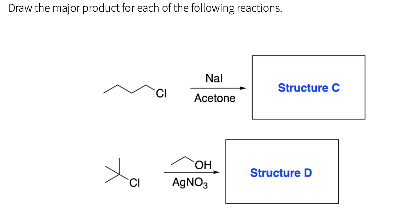Solved Draw the major product for each of the following | Chegg.com
