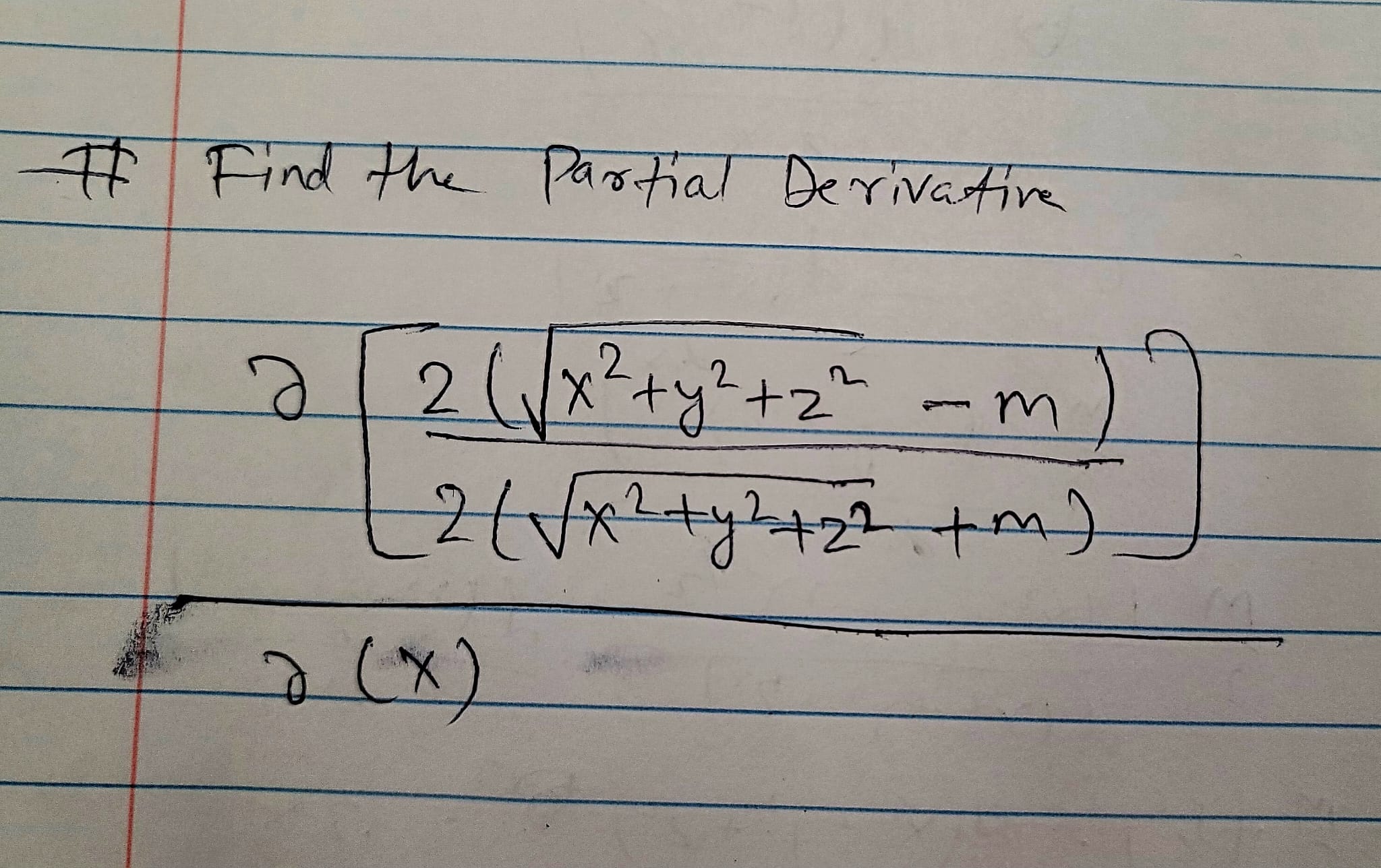 Solved \# Find the Partial Derivative | Chegg.com