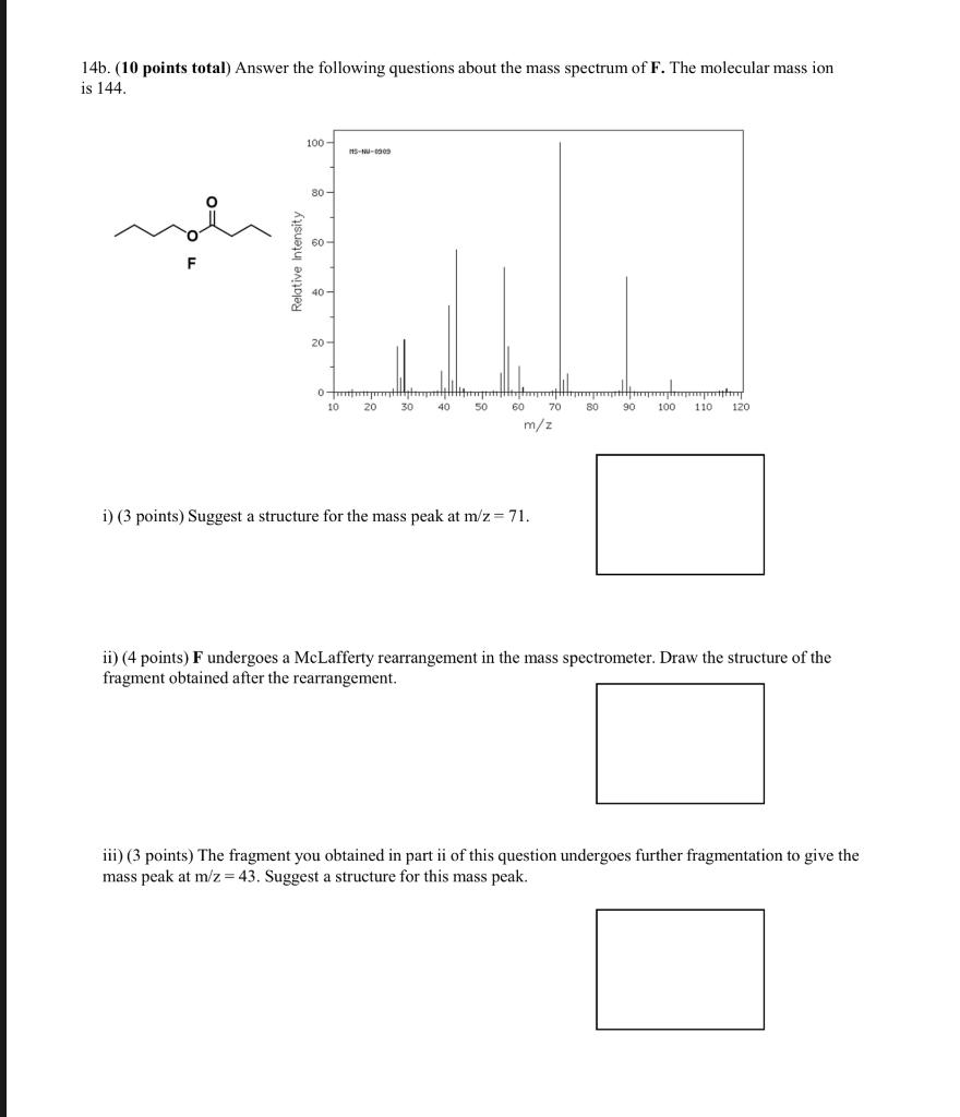 Solved 14b. (10 points total) Answer the following questions | Chegg.com