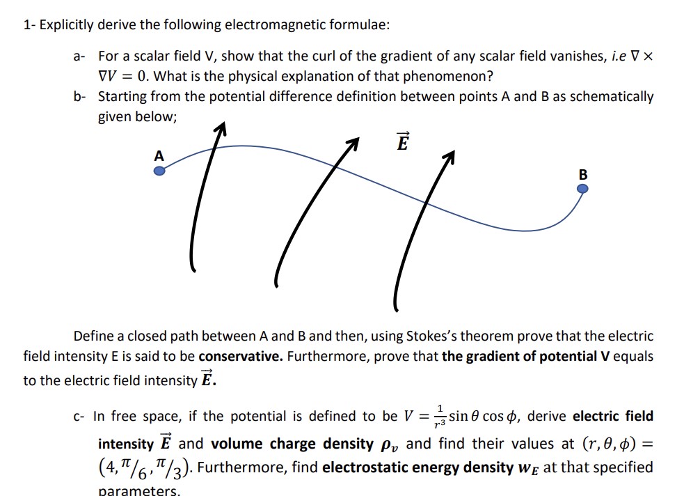 Solved 1- Explicitly derive the following electromagnetic | Chegg.com