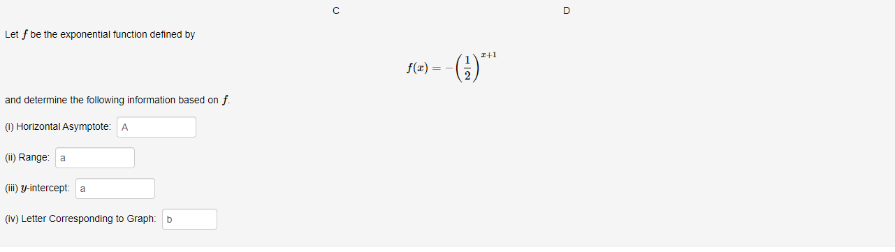 Solved Let f be the exponential function defined by | Chegg.com