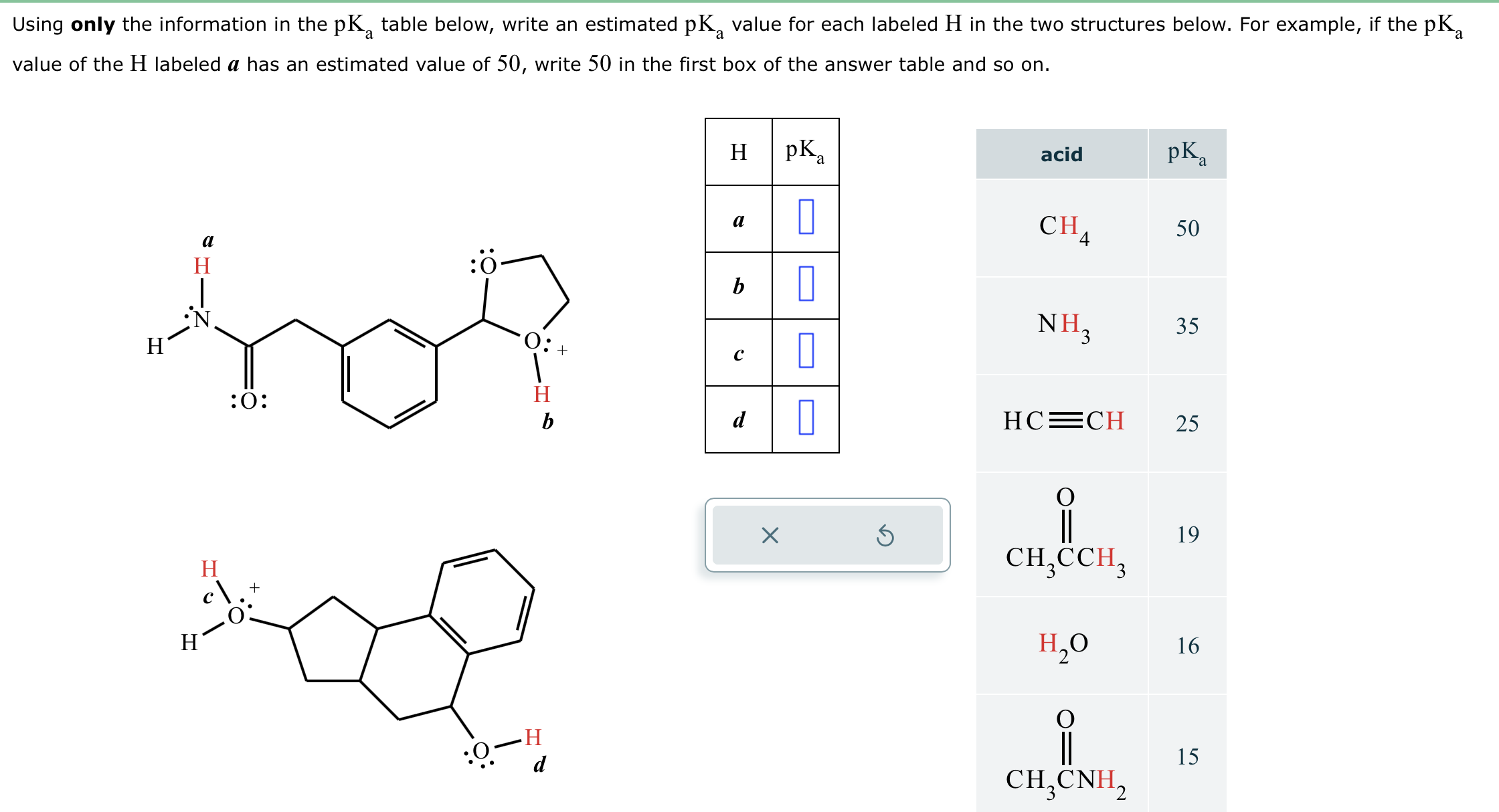 Solved Using only the information in the pKa table below, | Chegg.com