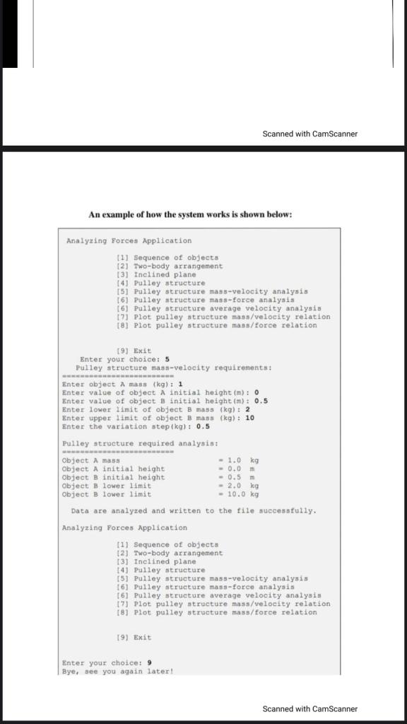 Scanned with CamScanner An example of how the system | Chegg.com