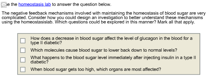 Solved Use the homeostasis lab to answer the question below. | Chegg.com
