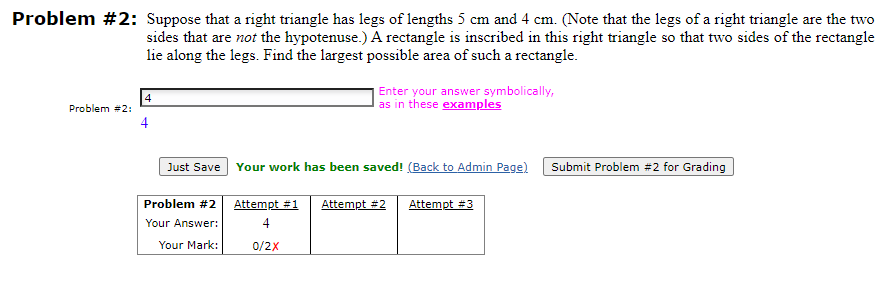 Solved roblem \# 2: Suppose that a right triangle has legs | Chegg.com