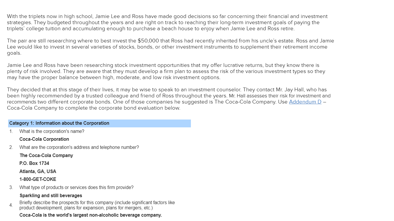 Solved With the triplets now in high school, Jamie Lee and | Chegg.com