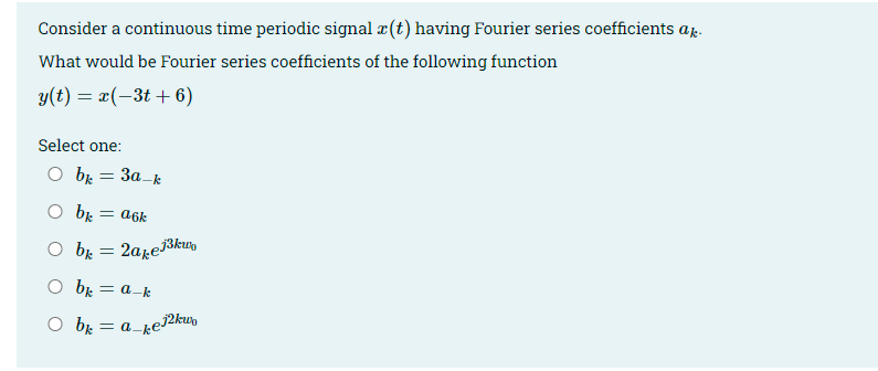 Solved Consider a continuous time periodic signal x(t) | Chegg.com