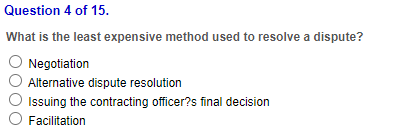 Solved Question 4 of 15. What is the least expensive method | Chegg.com