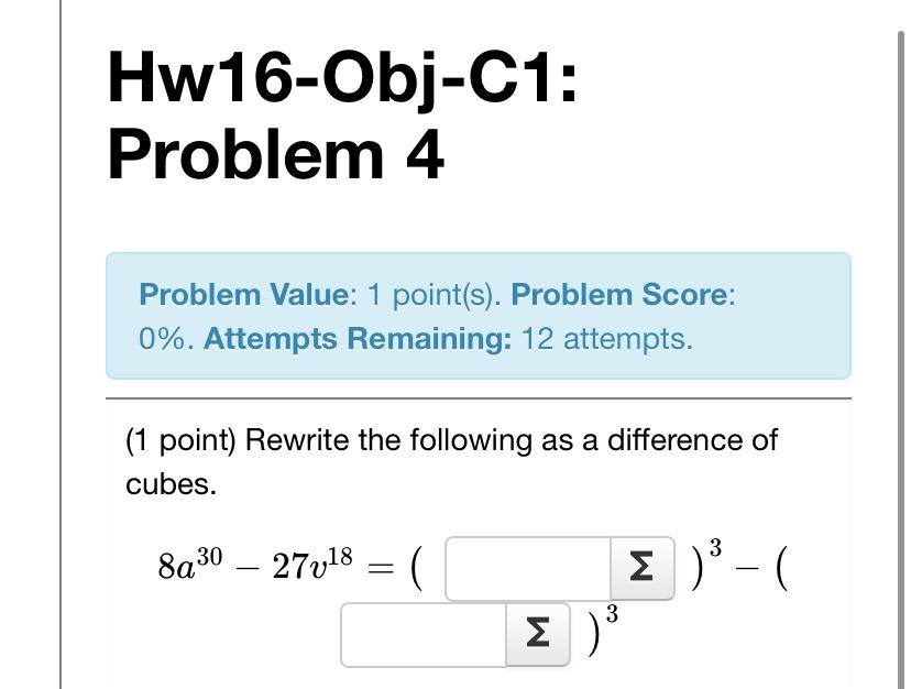 Solved Hw16-Obj-C1: Problem 4 Problem Value: 1 point(s). | Chegg.com