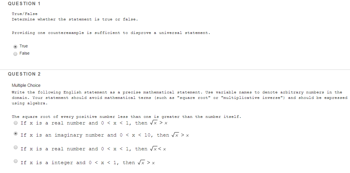 Solved QUESTION 1 True/False Determine whether the statement | Chegg.com