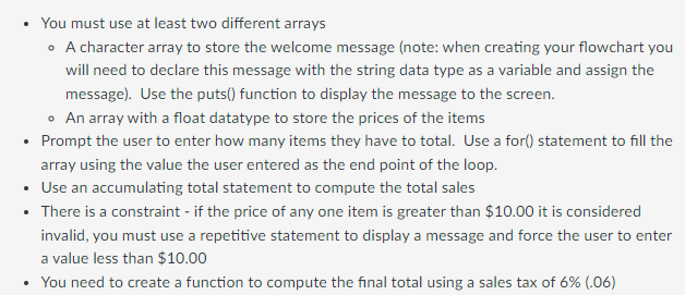 - You must use at least two different arrays - A | Chegg.com