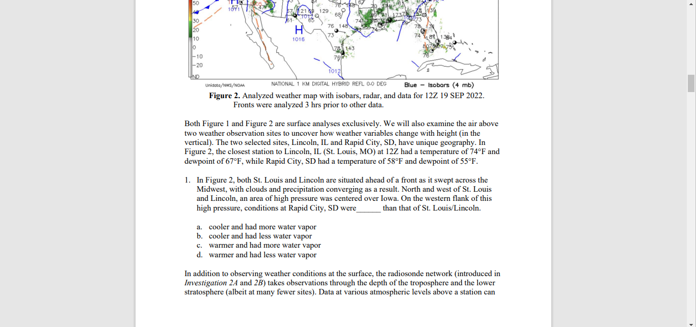 AMS Weather Studies CWS 5−3 - FL22 Figure 2. Analyzed | Chegg.com