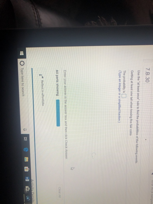 Solved 7.B.30 Use the "at least once" rule to find the | Chegg.com