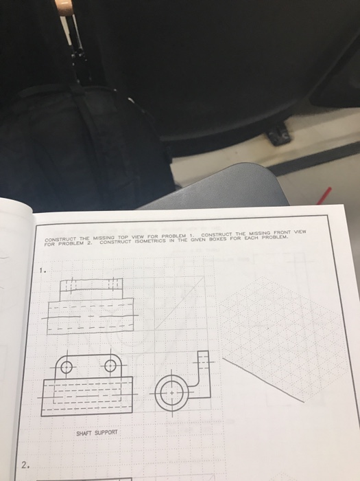 Solved construct the missing top view for problem 1. | Chegg.com