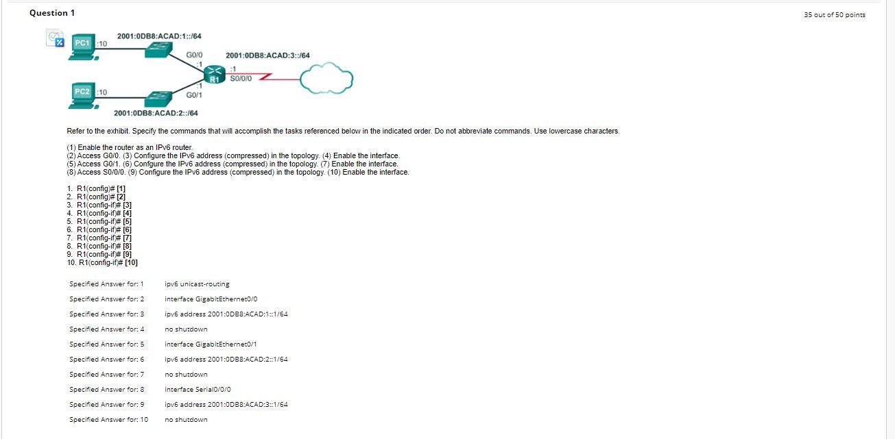 Solved Refer to the exhibit. Specify the commands that will | Chegg.com
