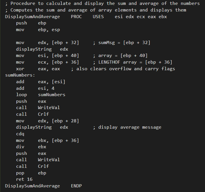 Solved INCLUDE Irvine32.inc ; Macro to get a string input | Chegg.com