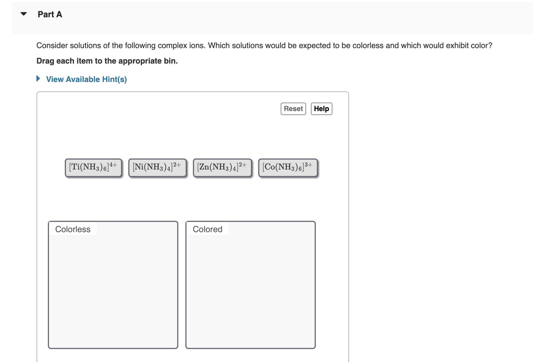 Solved Arrange the complexes in order of decreasing | Chegg.com