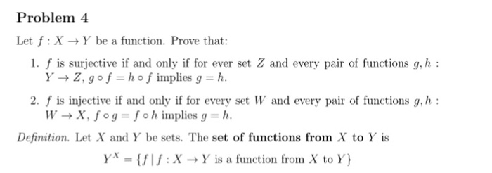 Solved Let f: X rightarrow Y be a function. Prove that: f | Chegg.com