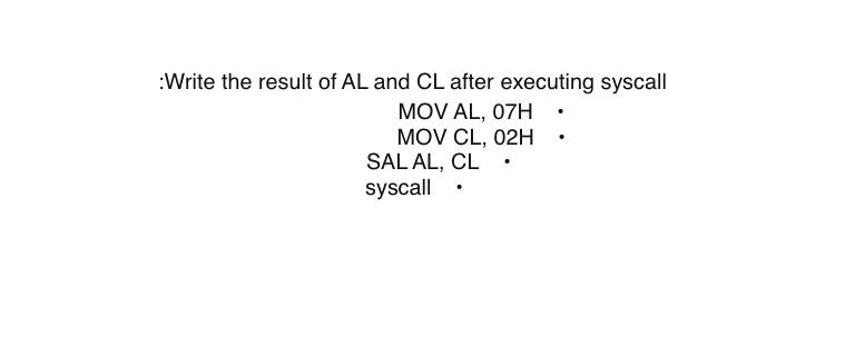 Solved :Write the result of AL and CL after executing | Chegg.com