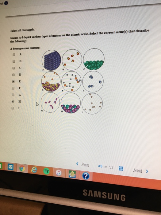 Solved Scenes A-I depict various types of matter on the | Chegg.com