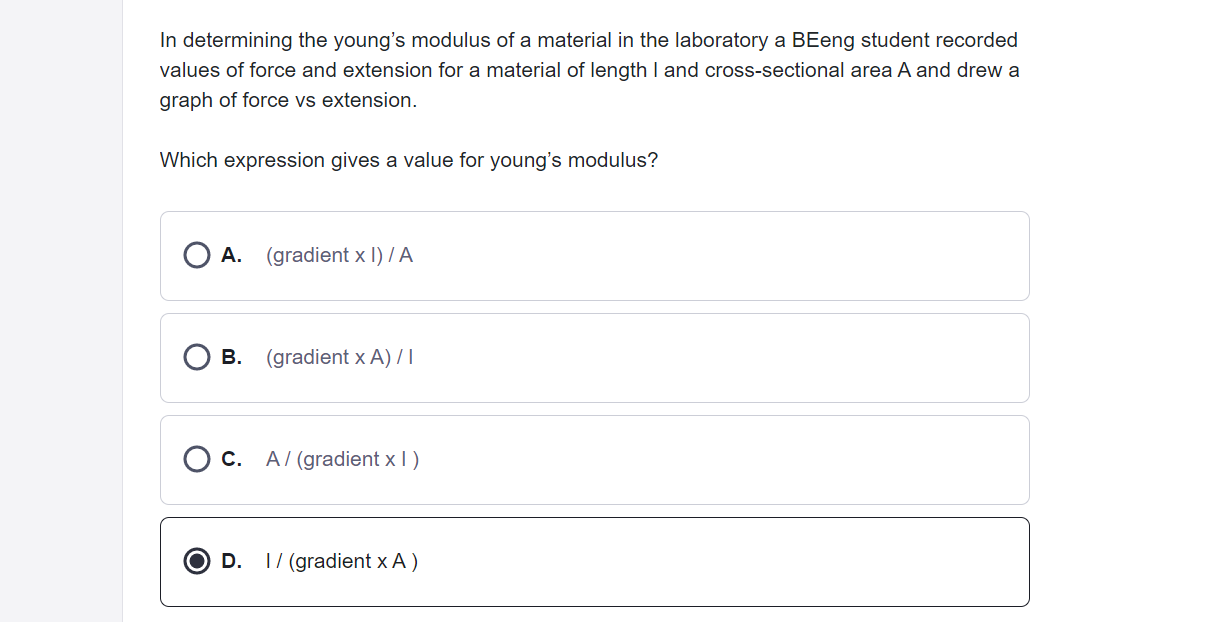 Solved In determining the young's modulus of a material in | Chegg.com