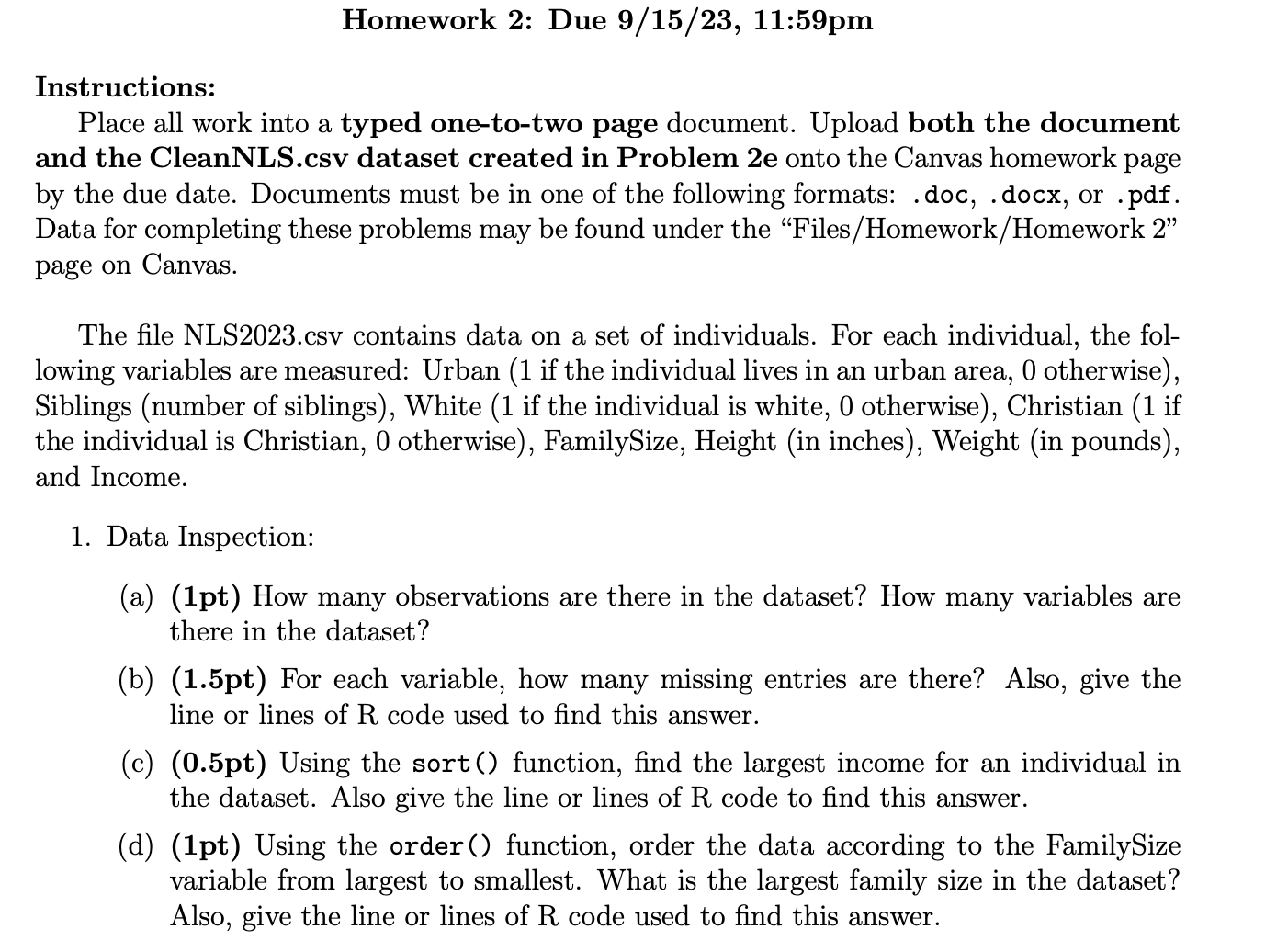 Solved Instructions: Place all work into a typed one-to-two | Chegg.com