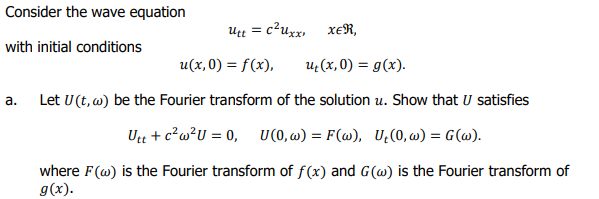 Solved Consider the wave equation Utt = c2uxx XER with | Chegg.com