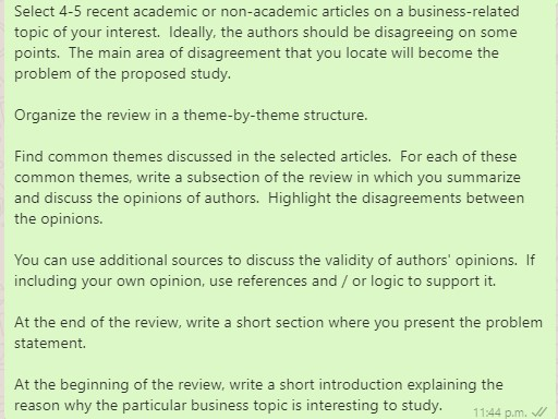 Select 4-5 recent academic or non-academic articles | Chegg.com
