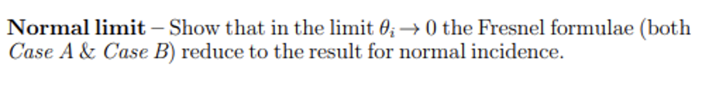 Solved Normal limit - Show that in the limit θi→0 the | Chegg.com