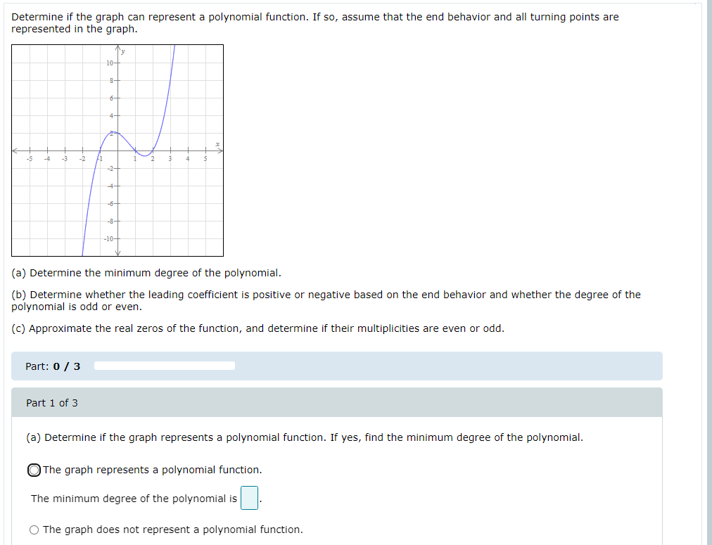 Solved Determine if the graph can represent a polynomial | Chegg.com