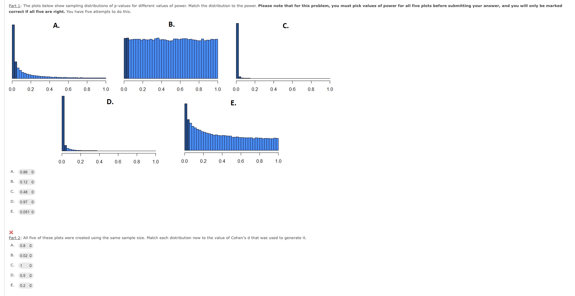 Answers are drop downs. I chose each once so you | Chegg.com