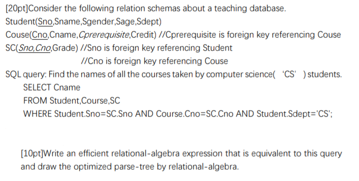 Solved [20pt]Consider the following relation schemas about a | Chegg.com