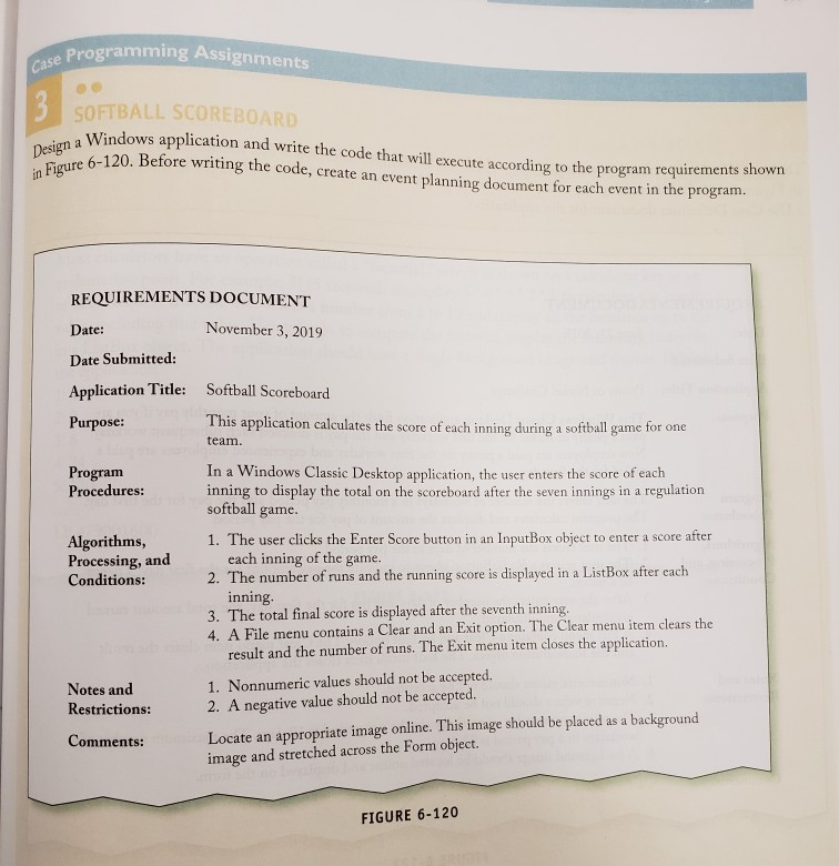 rogramming Assignments Ca SOFTBALL SCOREBOARD a | Chegg.com