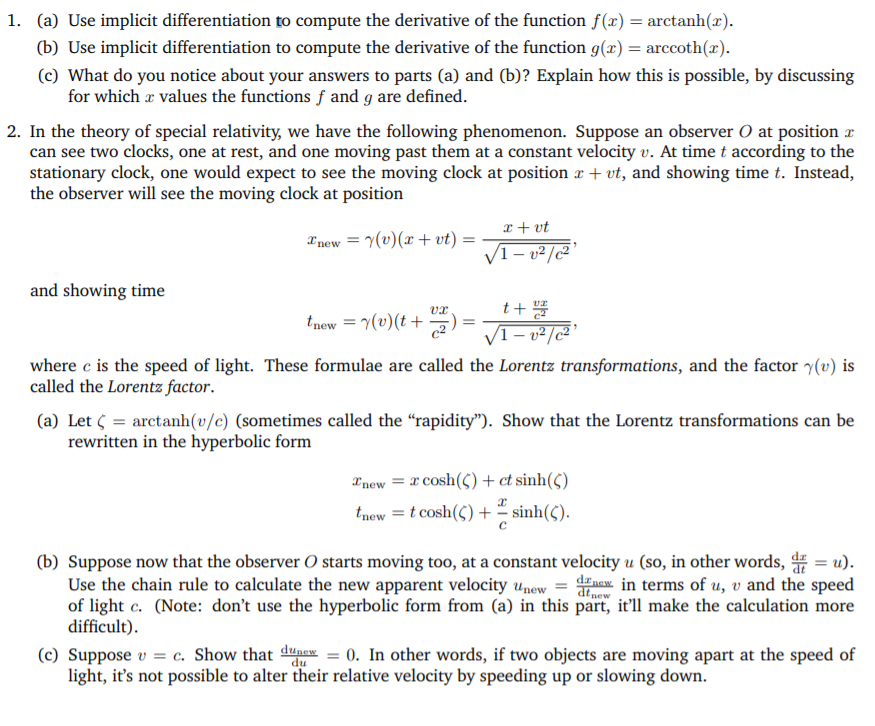 Solved 1. (a) Use implicit differentiation to compute the | Chegg.com