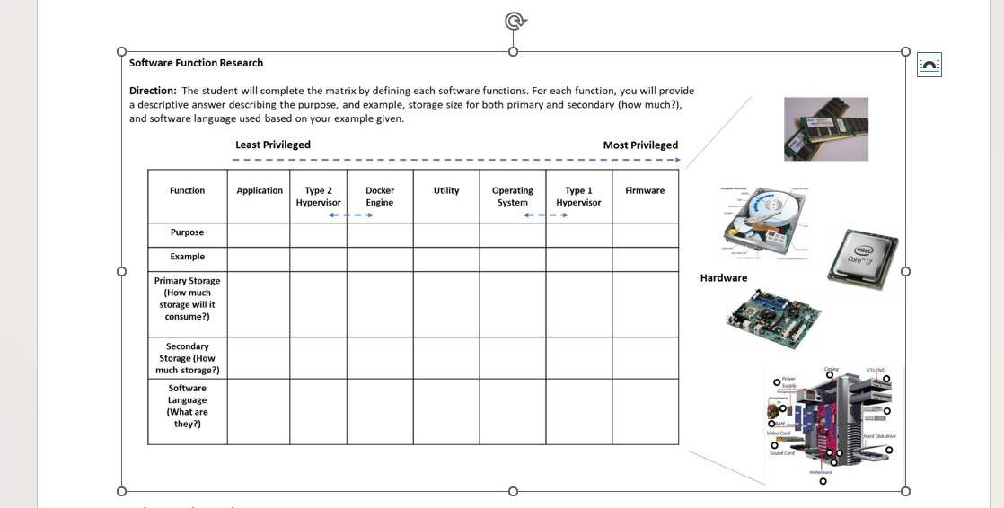 Software Function Research Direction: The student | Chegg.com