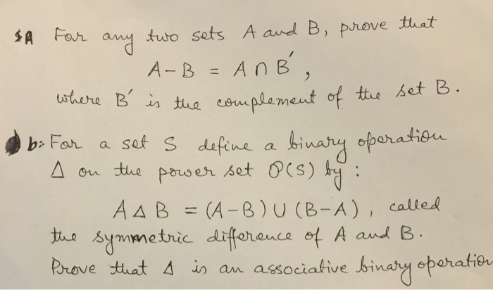Solved tuto sets A and B, prove that an SA For an A B | Chegg.com