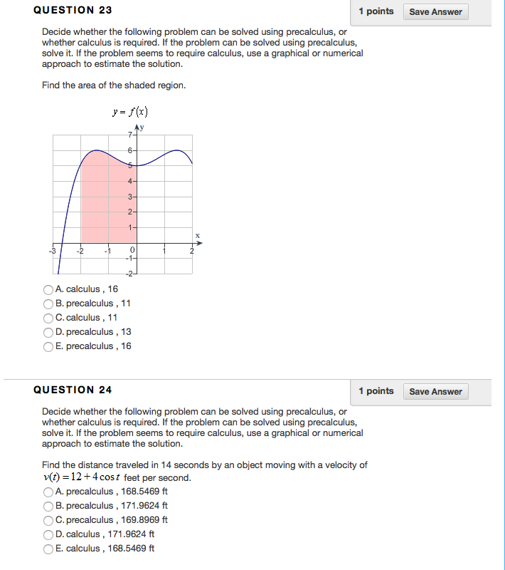 Solved QUESTION 23 1 points Save Answer Decide whether the | Chegg.com