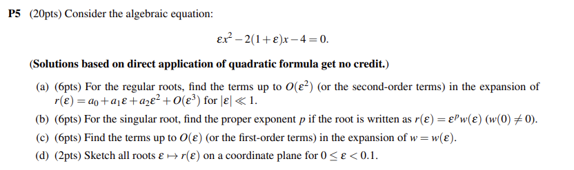 Solved P5 (20pts) Consider the algebraic equation: Ex? – | Chegg.com