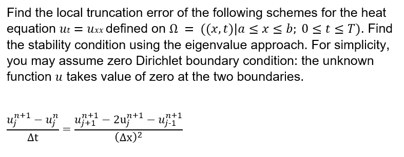 Solved Find the local truncation error of the following | Chegg.com