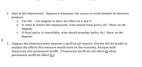 Solved 1. Use AA and DD diagram to show the effect of the | Chegg.com