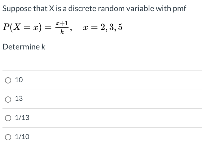 Solved Suppose that X is a discrete random variable with pmf | Chegg.com