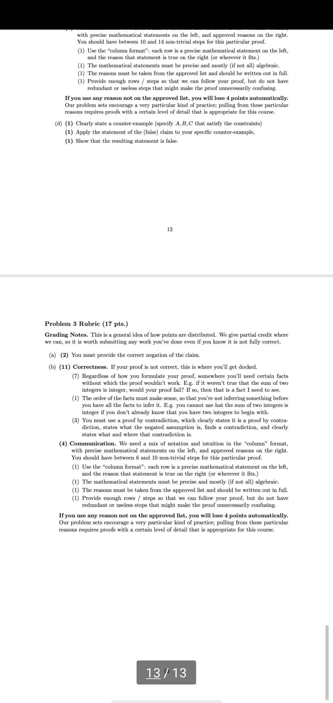 Solved with precise mathematical statements on the left, and | Chegg.com