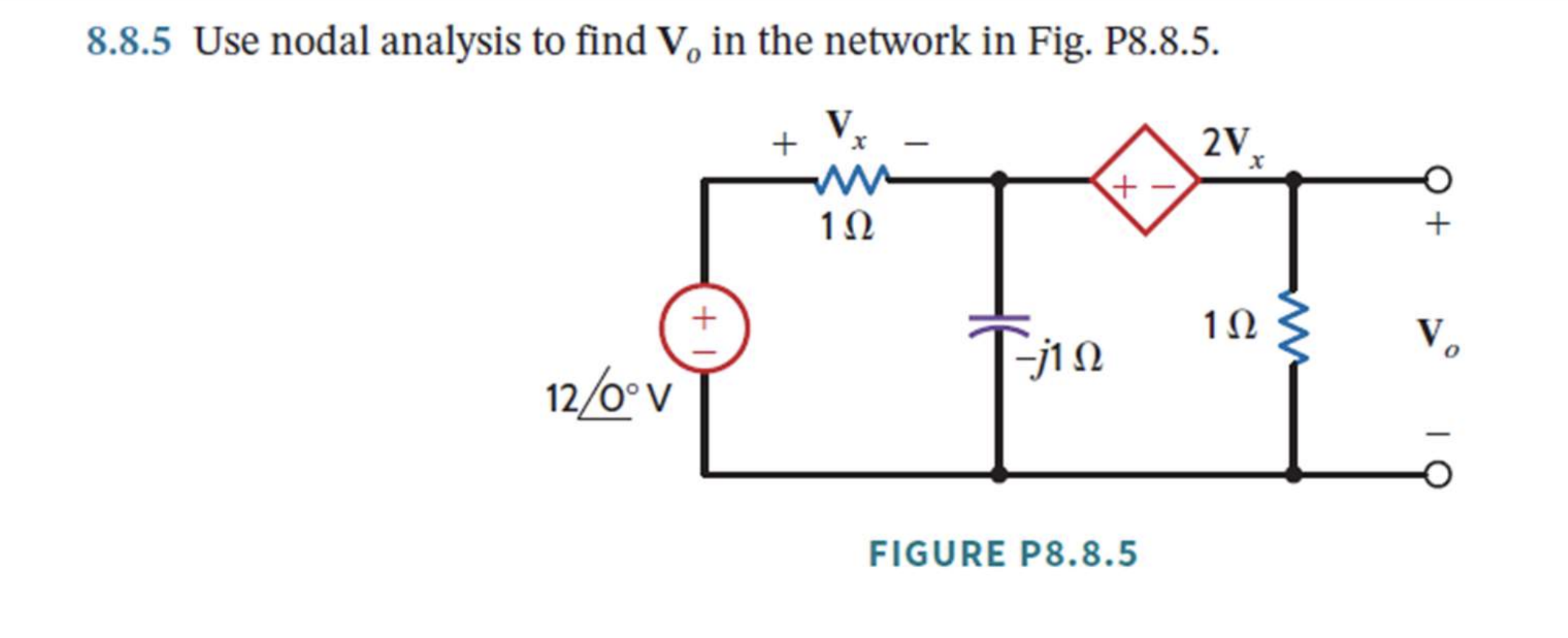 Solved 885 Use Nodal Analysis To Find Vo In The Network In 