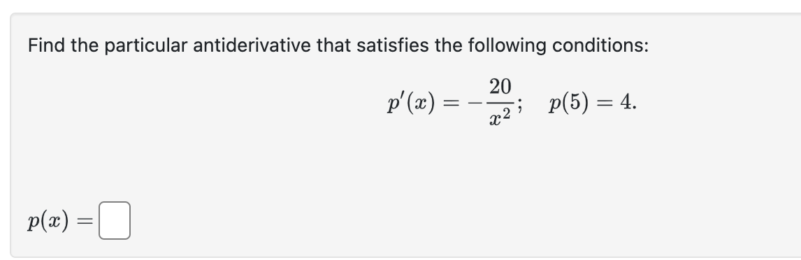Solved Find the particular antiderivative that satisfies the | Chegg.com