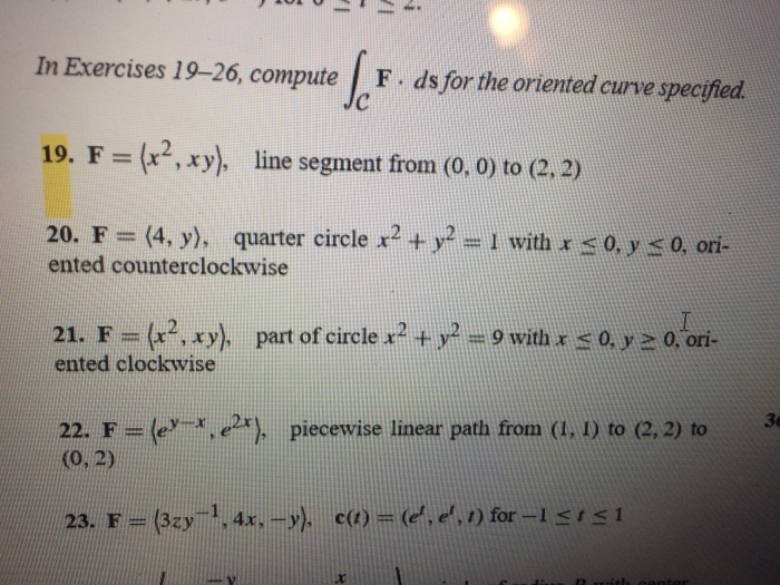 Solved In Exercises l 9-26, compute | E-ds for the oriented | Chegg.com