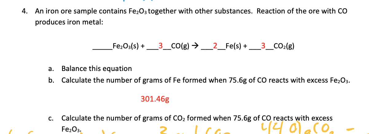 Solved An Iron Ore Sample Contains Fe2o3 Together With Other
