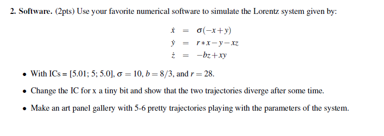 Solved 2. Software. (2pts) Use your favorite numerical | Chegg.com
